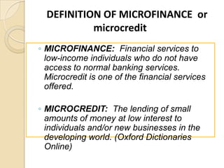 Microfinance | PPTX