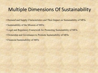 Microfinance - Shades of Sustainability | PPTX
