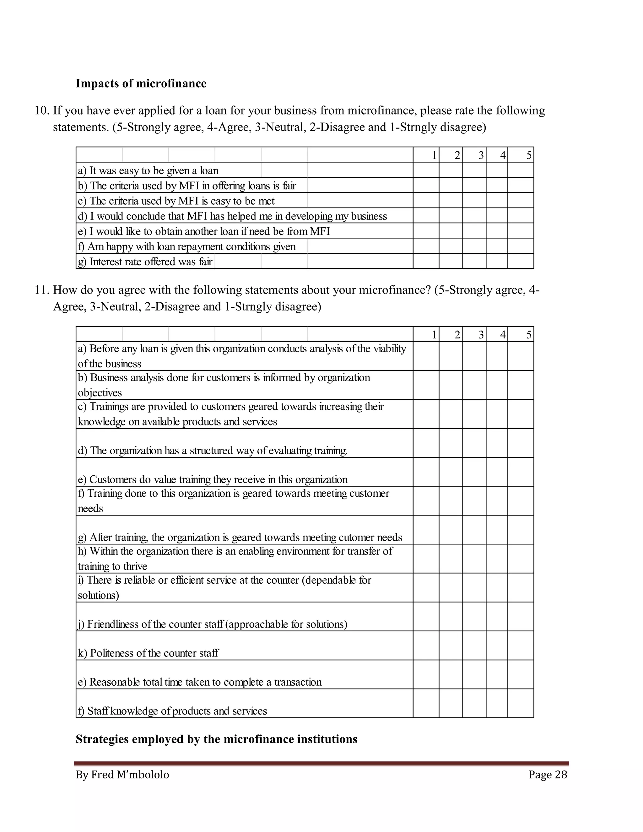 A research proposal on the Impacts of Microfinance in Kenya | PDF