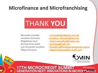 Microfinance and microfranchising | PPTX