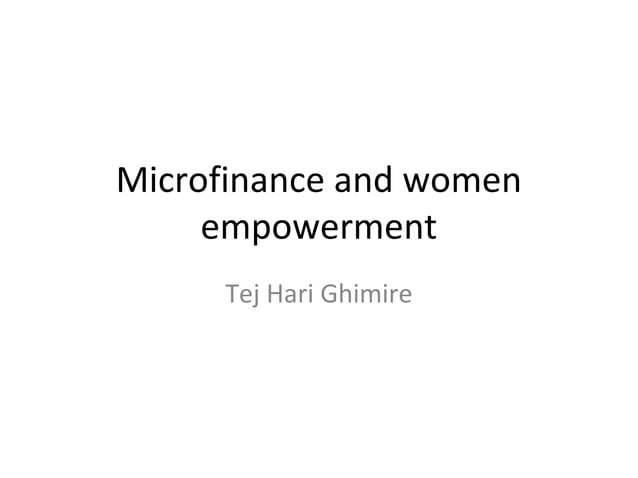 Microfinance and women empowerment | PPT