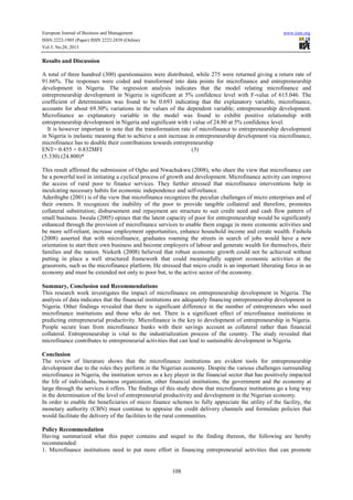 Microfinance banks and entrepreneurship development in nigeria | PDF ...