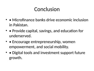 Microfinance_Banks_Pakistan including examples | PPT