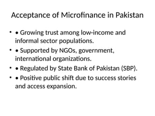 Microfinance_Banks_Pakistan including examples | PPT