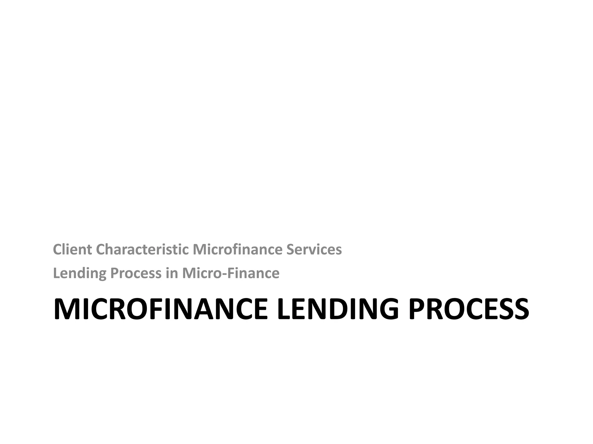Microfinance An Introduction | PDF