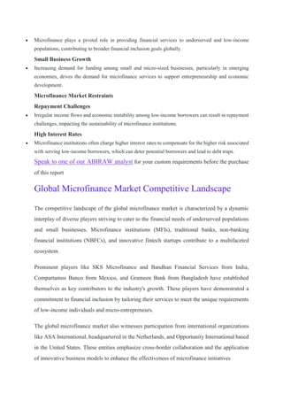 Microfinance Market.docx | Financial Industry | Industries
