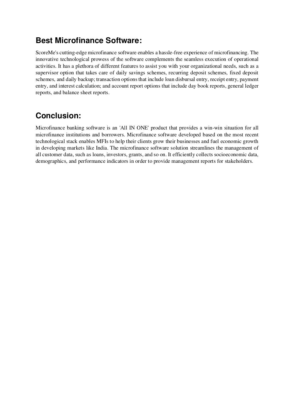 Best Microfinance Software For Your Business | PDF