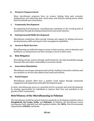 Microfinancing: The Catalyst for Scaling Up Economy | PDF