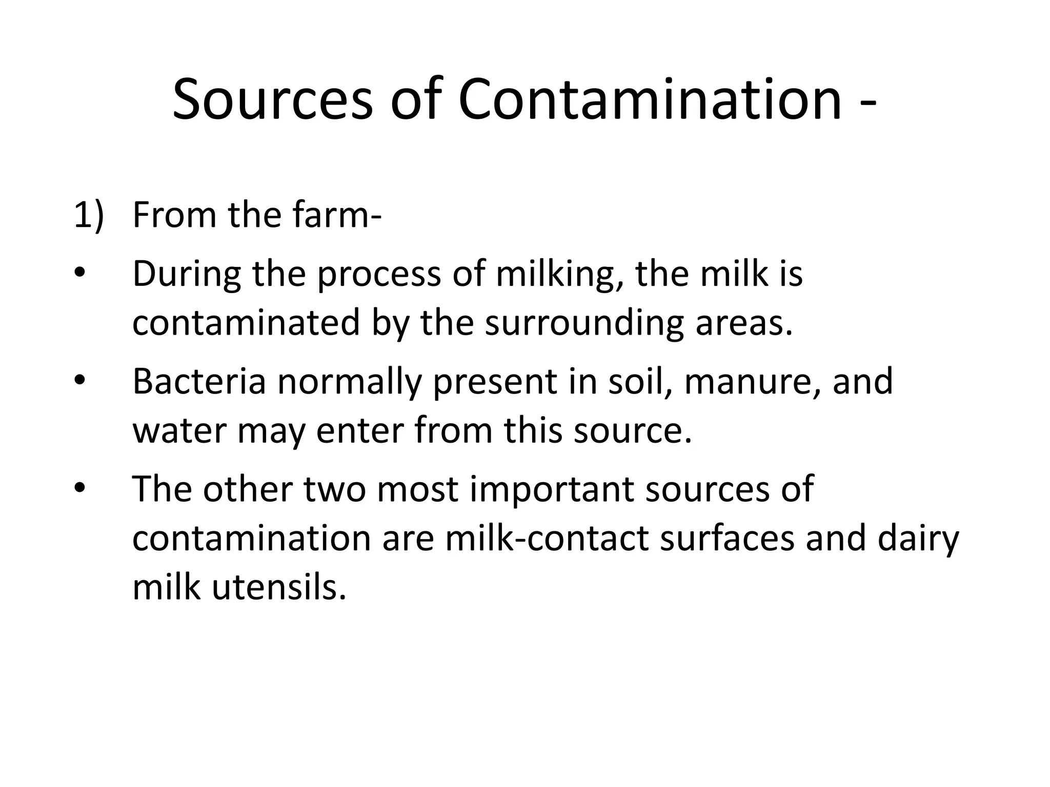 Microflora of raw milk, sources of milk contamination and their control ...