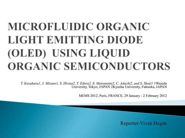 Microfluidic oled vivek hegde | PPT
