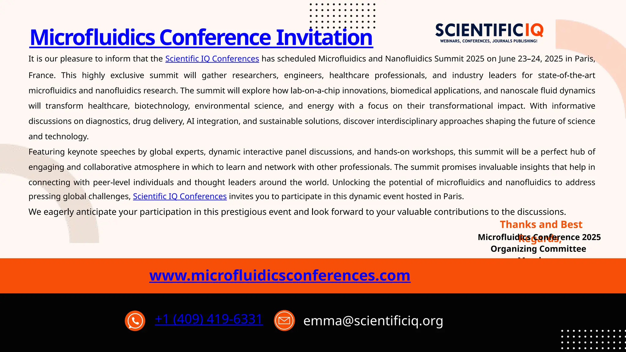 Microfluidics Conferences, Microfluidics | PPTX