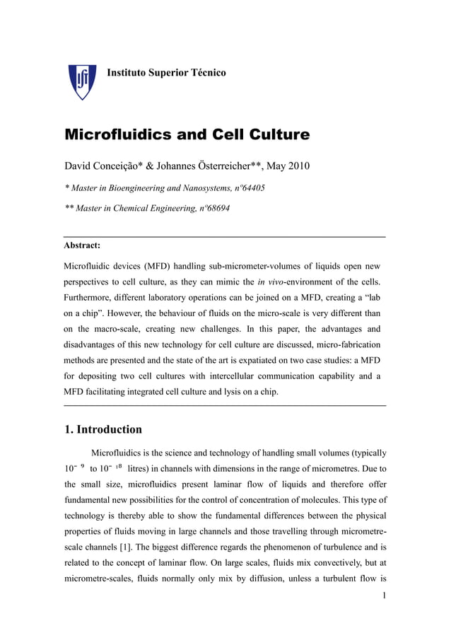 Microfluidics Paper | PDF