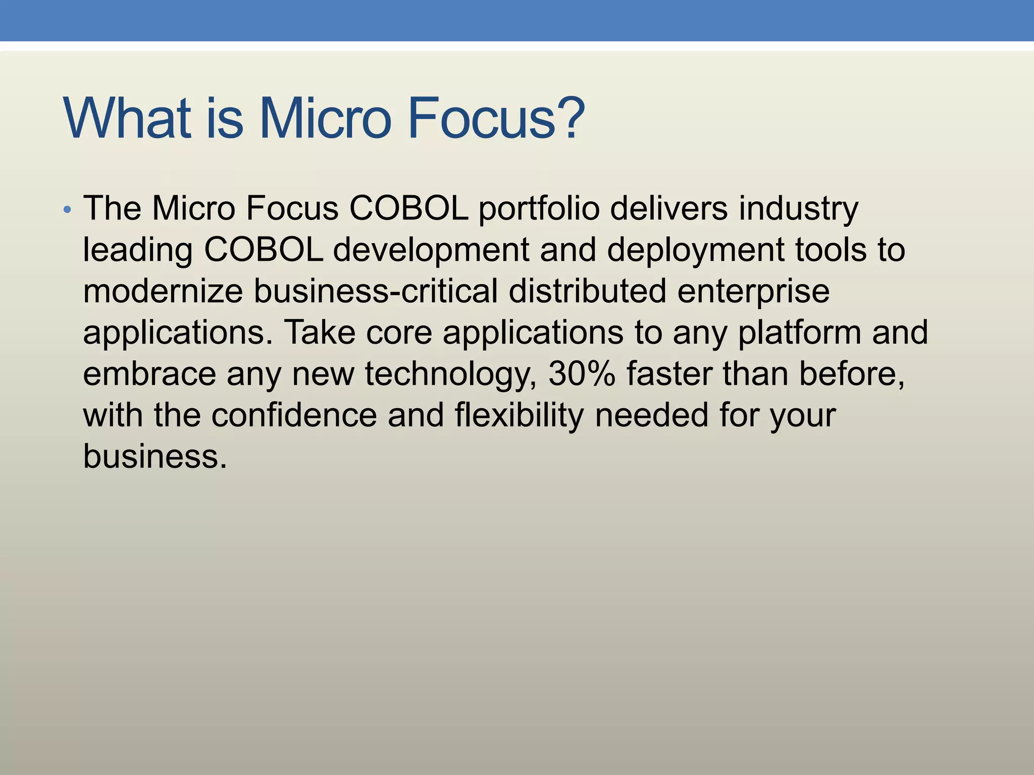 Micro Focus Cobol Details Ppt