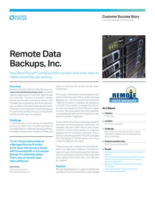 Micro Focus Connected MX - Remote Data Backups case study | PDF