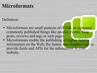 Microformats | PPT