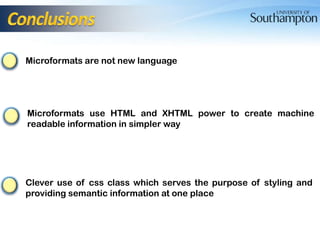 Microformats, Institute of Engineering and Technology | PPTX