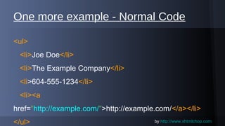 What is Microformats & Examples - XhtmlChop | PPT