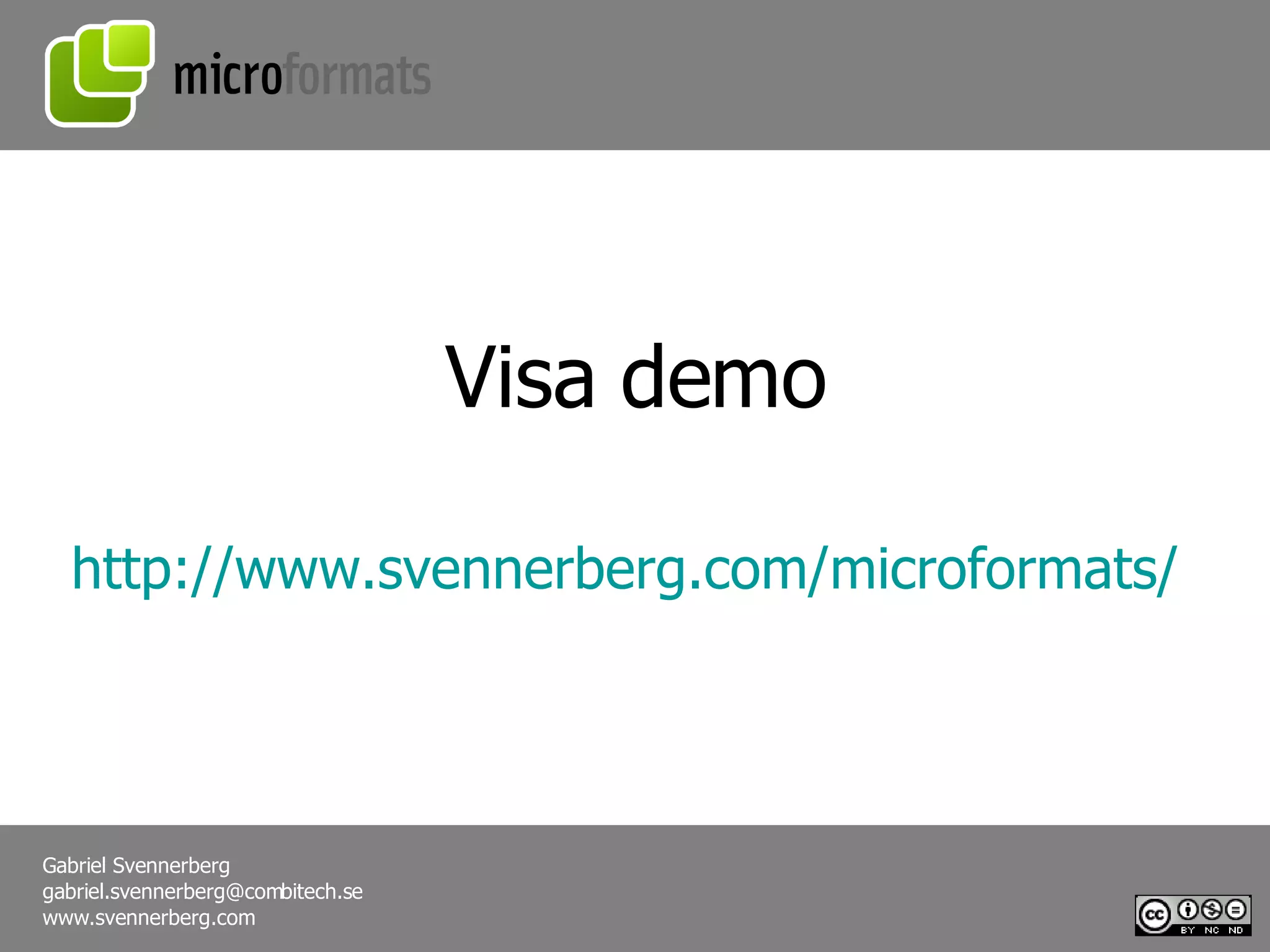Using Microformats to aggregate data | PPT
