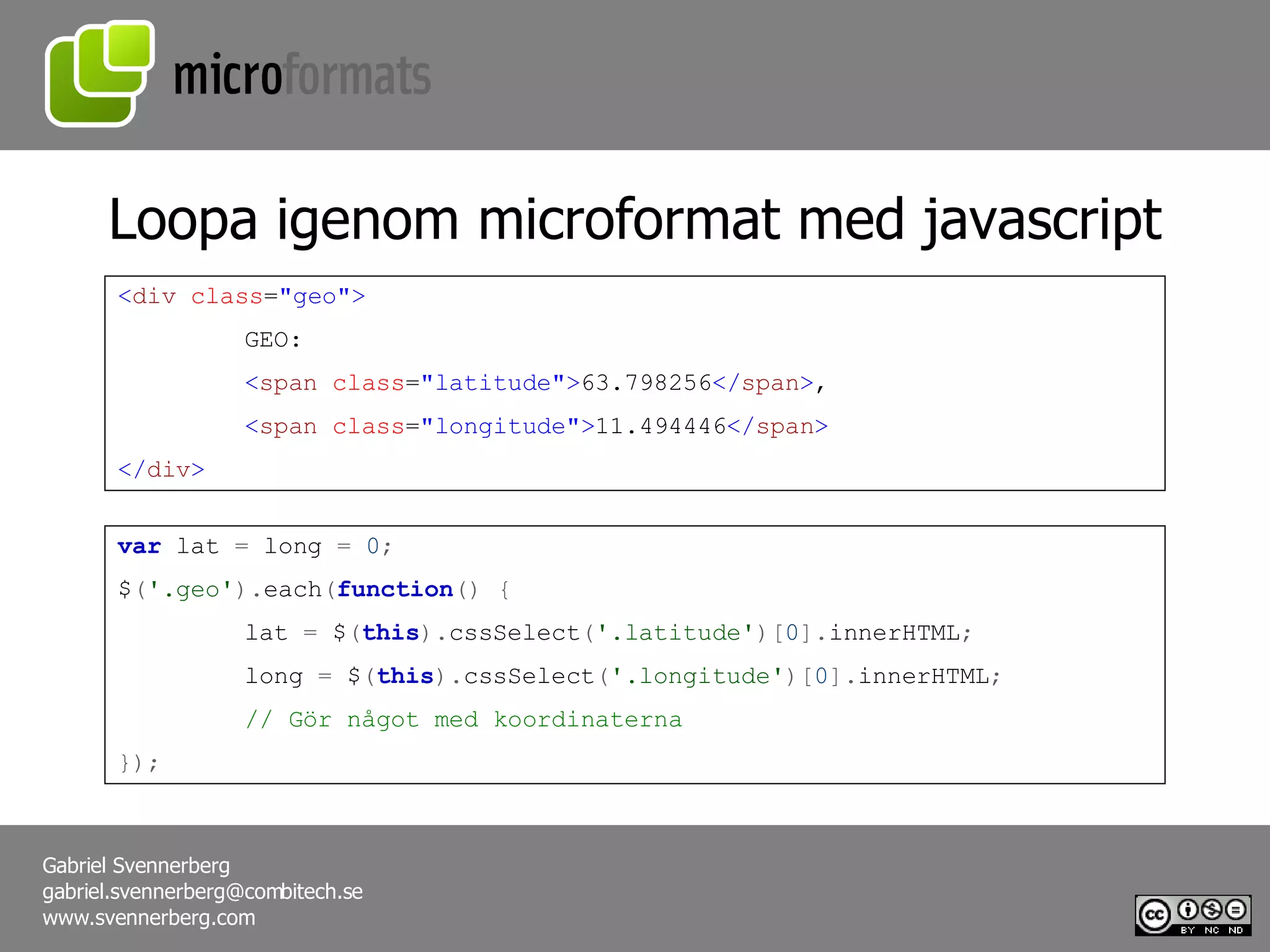 Using Microformats to aggregate data | PPT