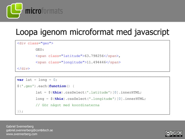 Using Microformats to aggregate data | PPT