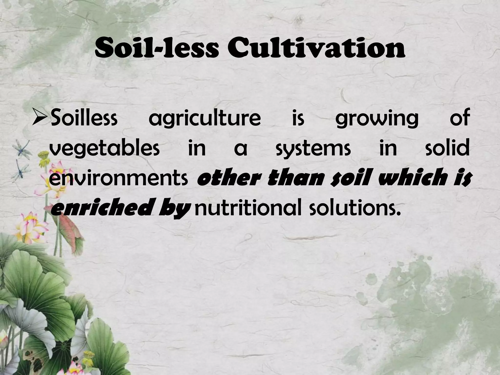 Microgreens and introduction to soilless farming | PDF