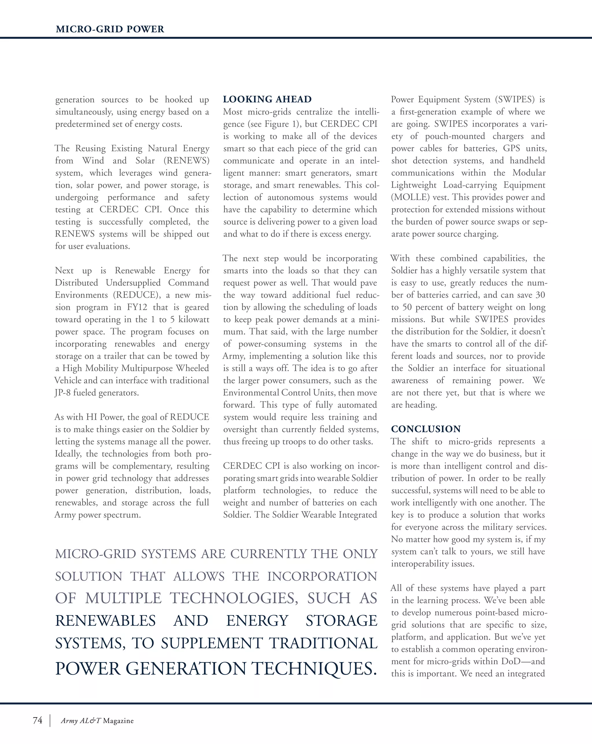 Micro-Grid Power: Working Intelligently and Working Together | PDF