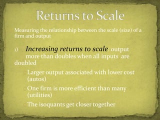 production function with 2 variable inputs return to scale | PPTX