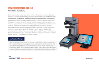 Micro Hardness Tester - Types, Features, Applications, and Others | PDF