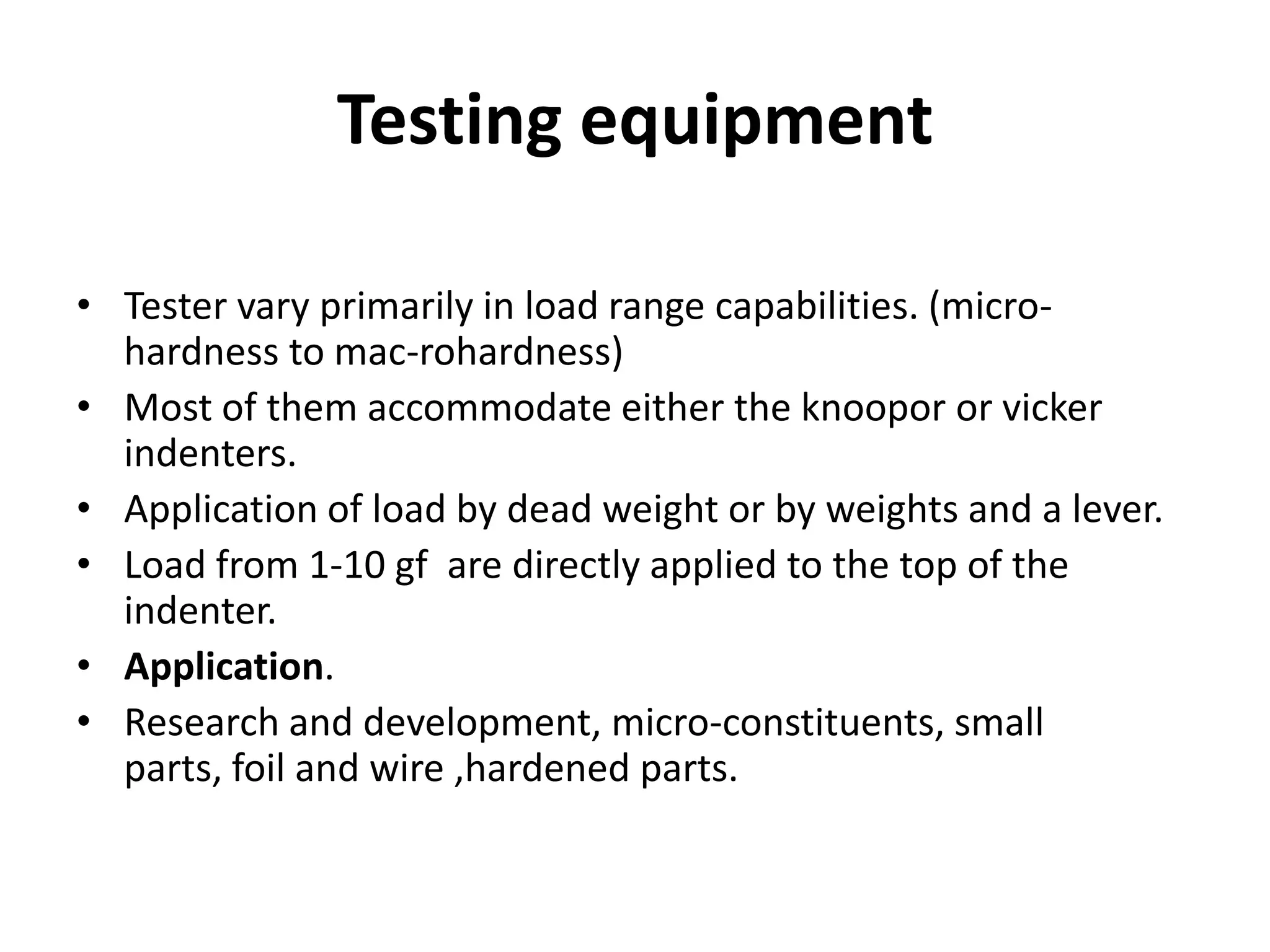 Micro hardness testing | PPTX