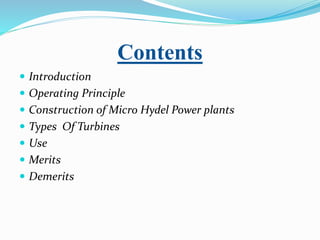 Micro Hydel Powerplant | PPTX