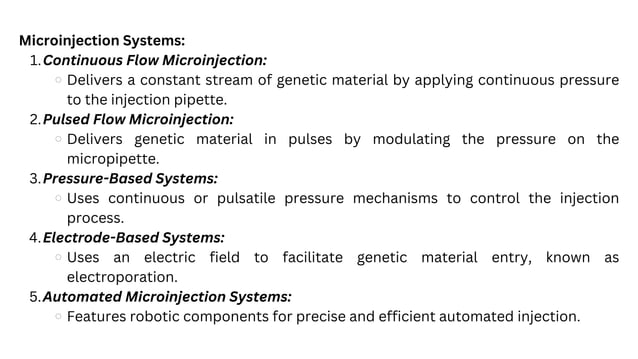 Comprehensive Notes on Microinjection: Techniques, Systems, and ...