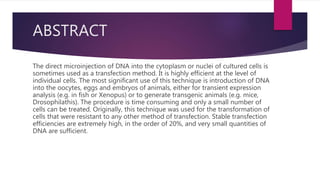 MICROINJECTION GENE TRANSFER METHOD | PPTX