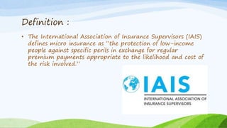 Sustaining micro insurance through innovations | PPT