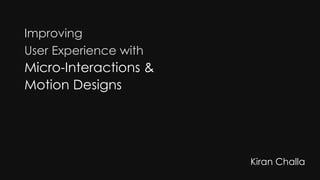 Micro interactions and motion designs | PDF
