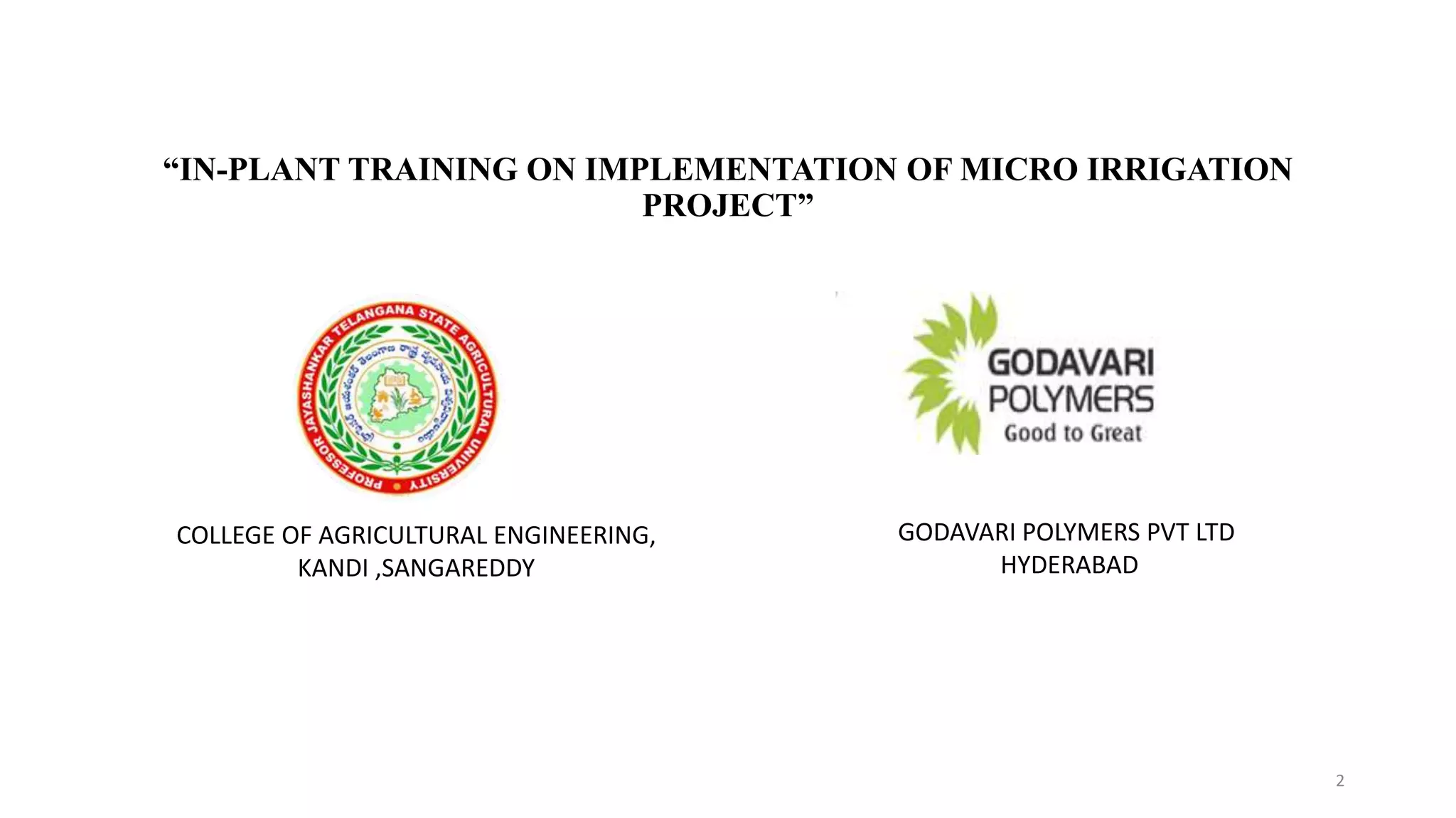Micro irrigation systems- at field level | PPTX
