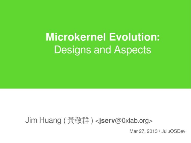 Microkernel Evolution Ppt 1426