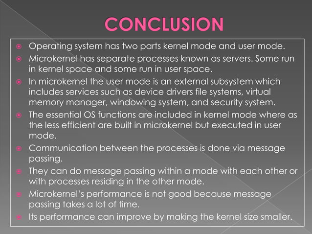 Microkernel architecture | PPTX | Operating Systems | Computer Software and Applications