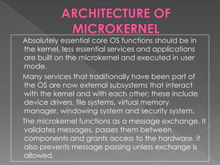 Microkernel architecture | PPTX