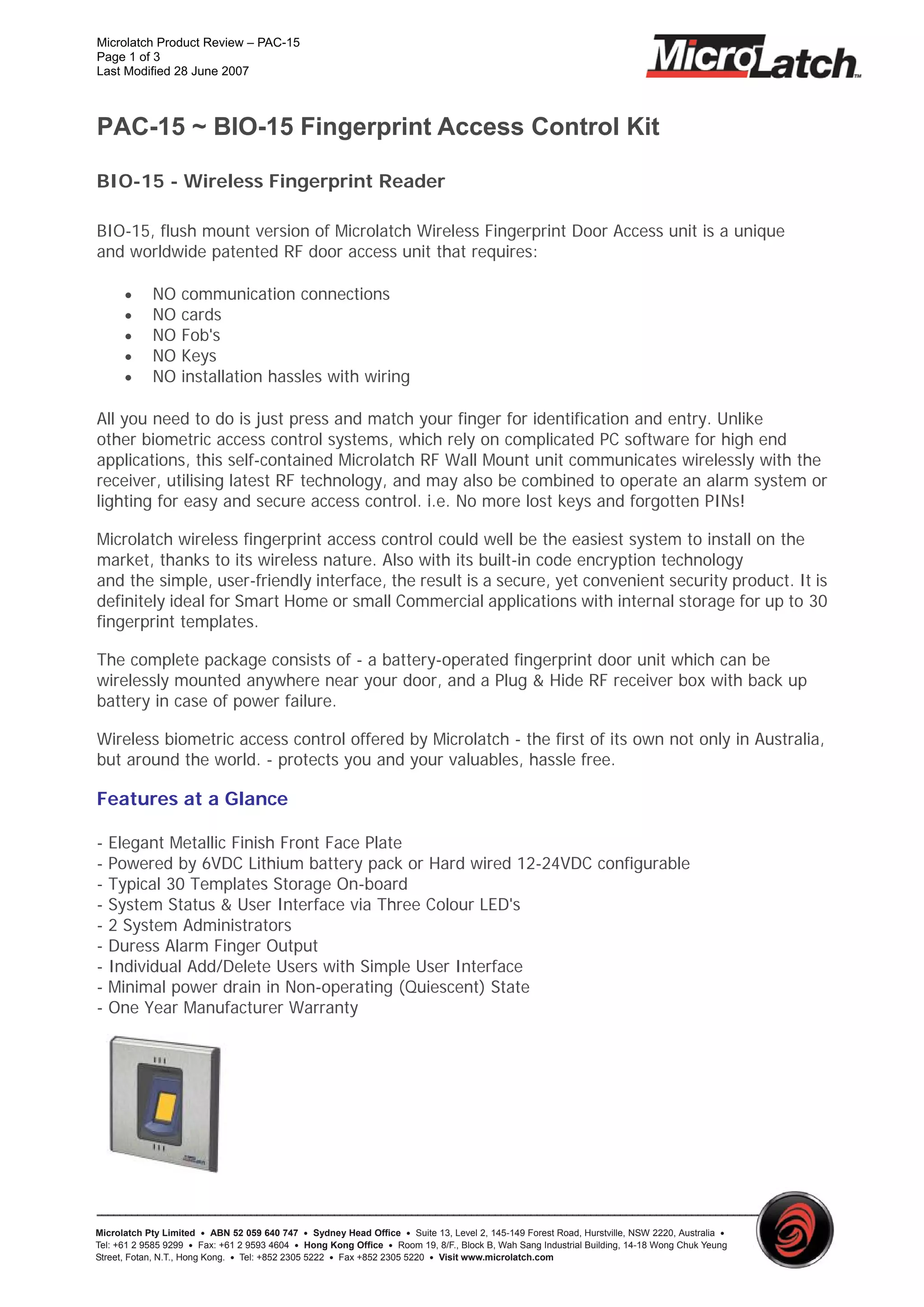 Microlatch product review pac-15 | PDF