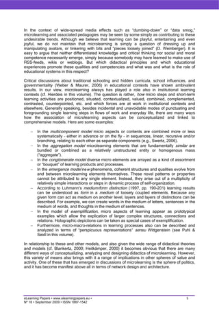 Outline of a Microlearning Agenda | PDF | Workshops and Classes ...