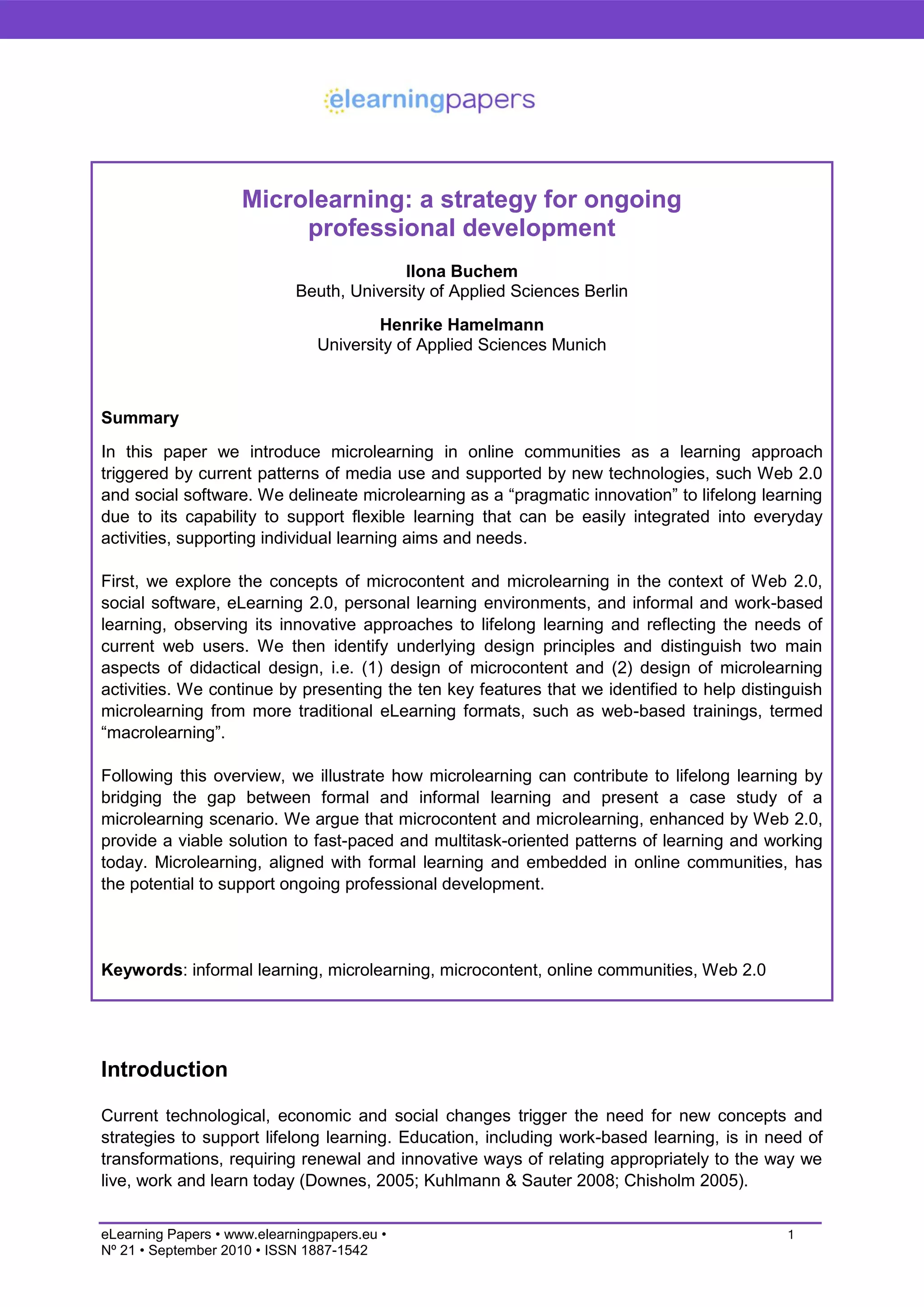 Microlearning: a strategy for ongoing professional development | PDF