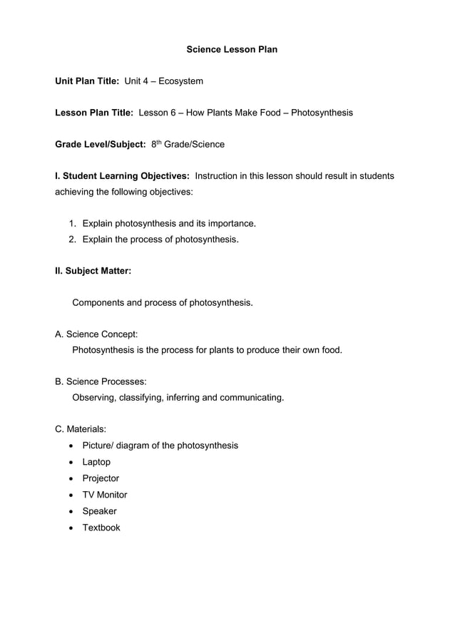 Micro Teaching Lesson Plan in Science.pdf | Chemistry | Science