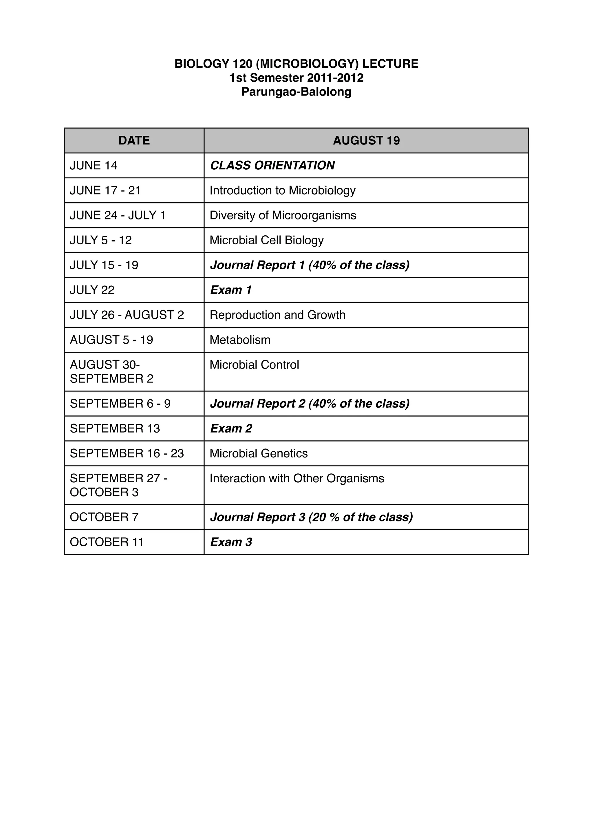 Micro lecture calendar | PDF