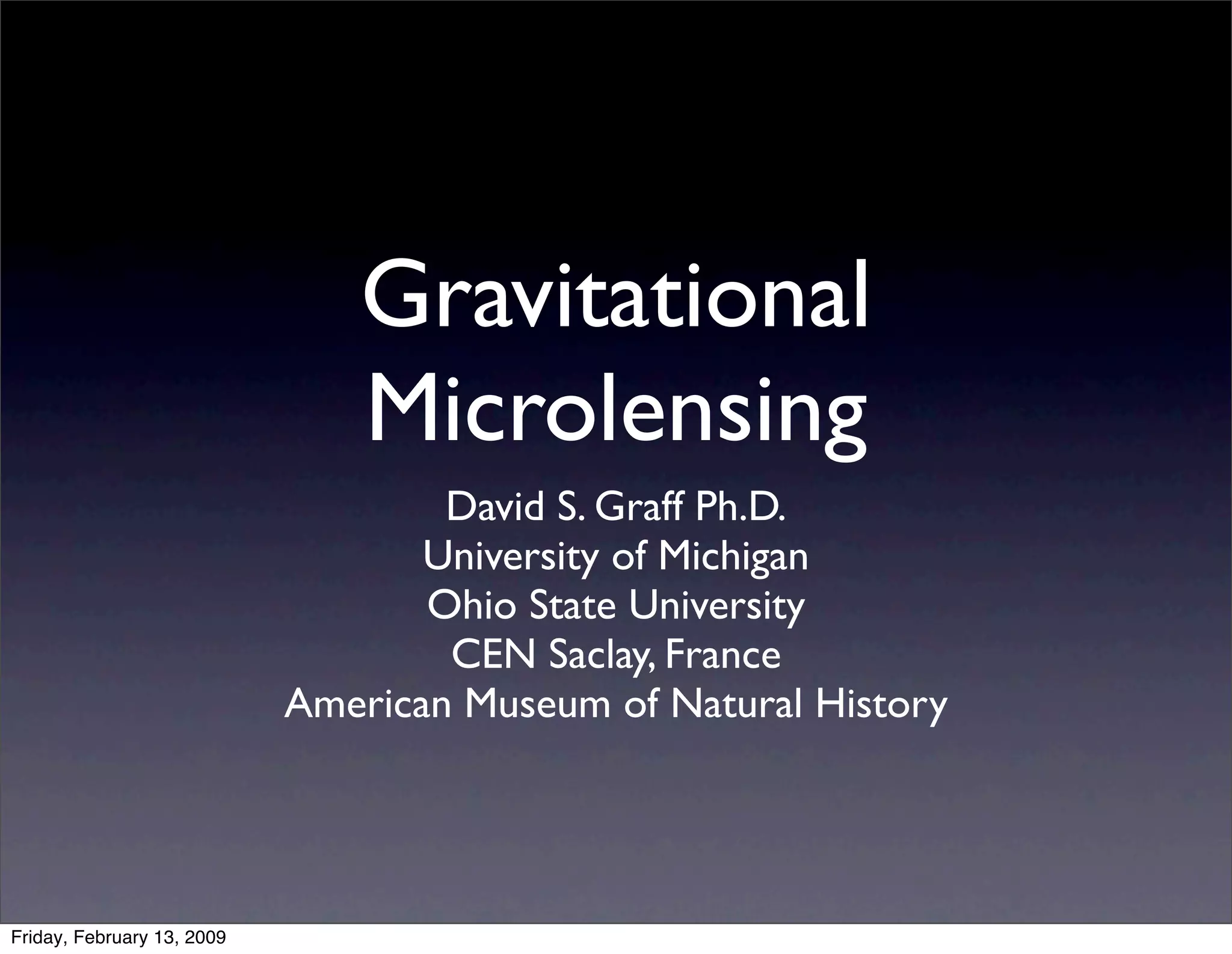 Gravitational Microlensing Zip