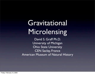 Gravitational Microlensing | PPT