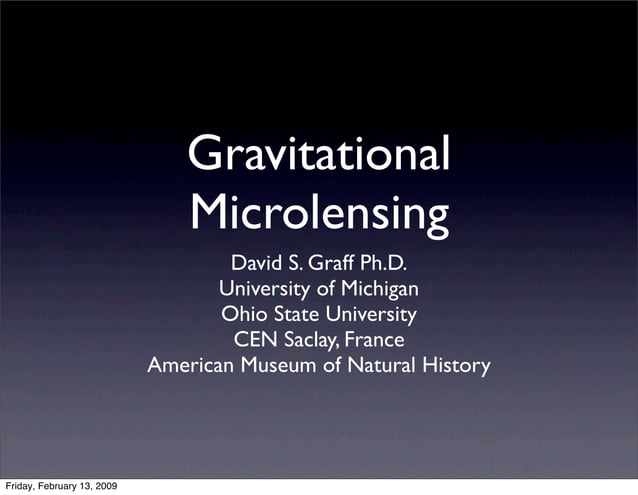 Gravitational Microlensing | PPT