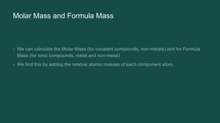 Quantitative aspects of chemical change lesson | PPTX