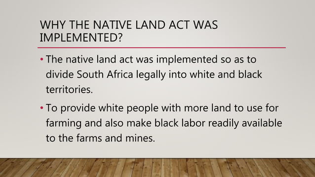 Native land act of 1913 | PPT