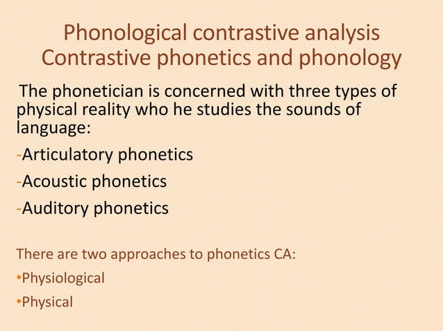 Microliguistic contrastive analysis. | PPTX
