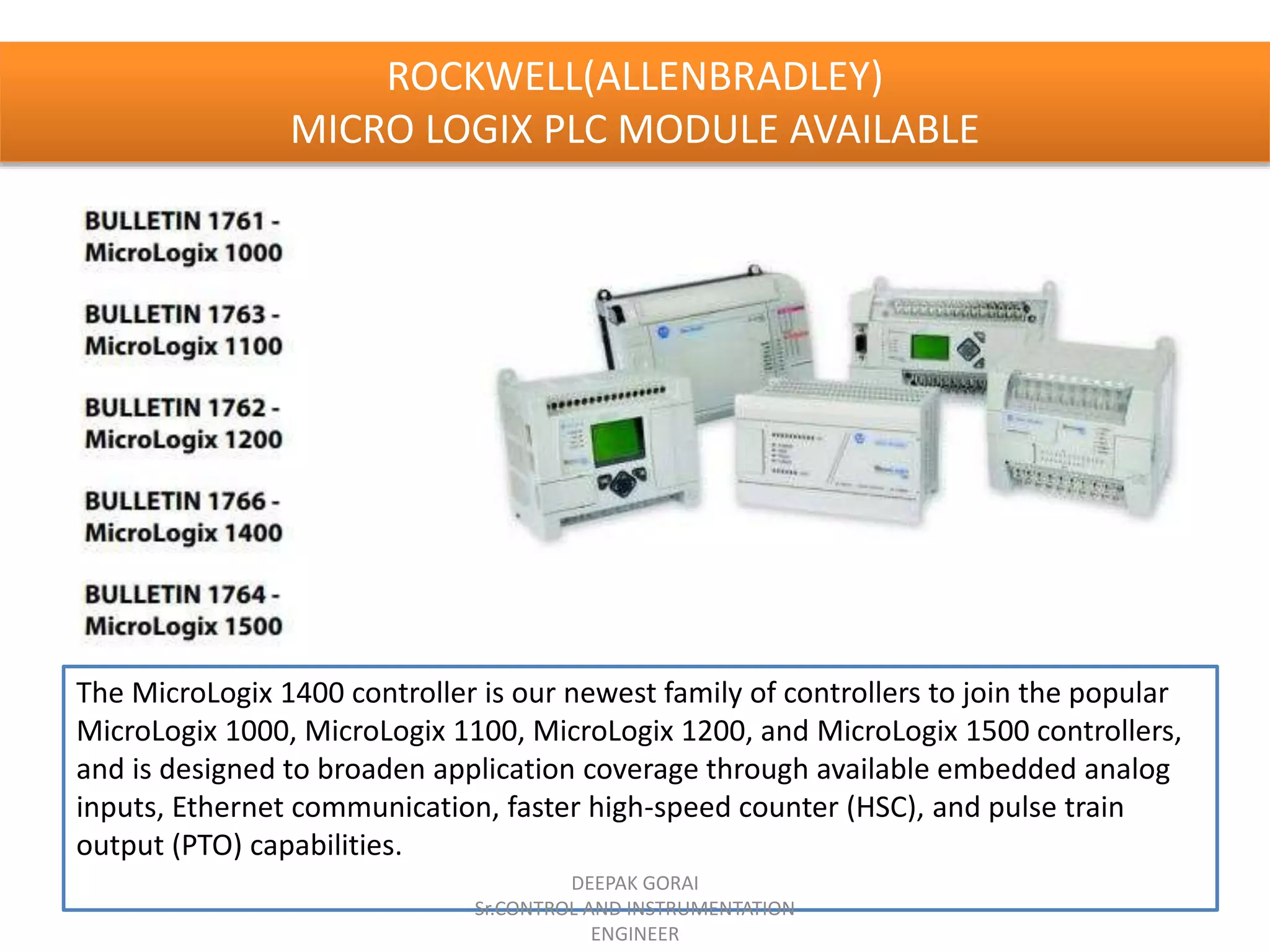 Allenbradley Micro logix 1400 Plc Hardware information Guide | PPTX